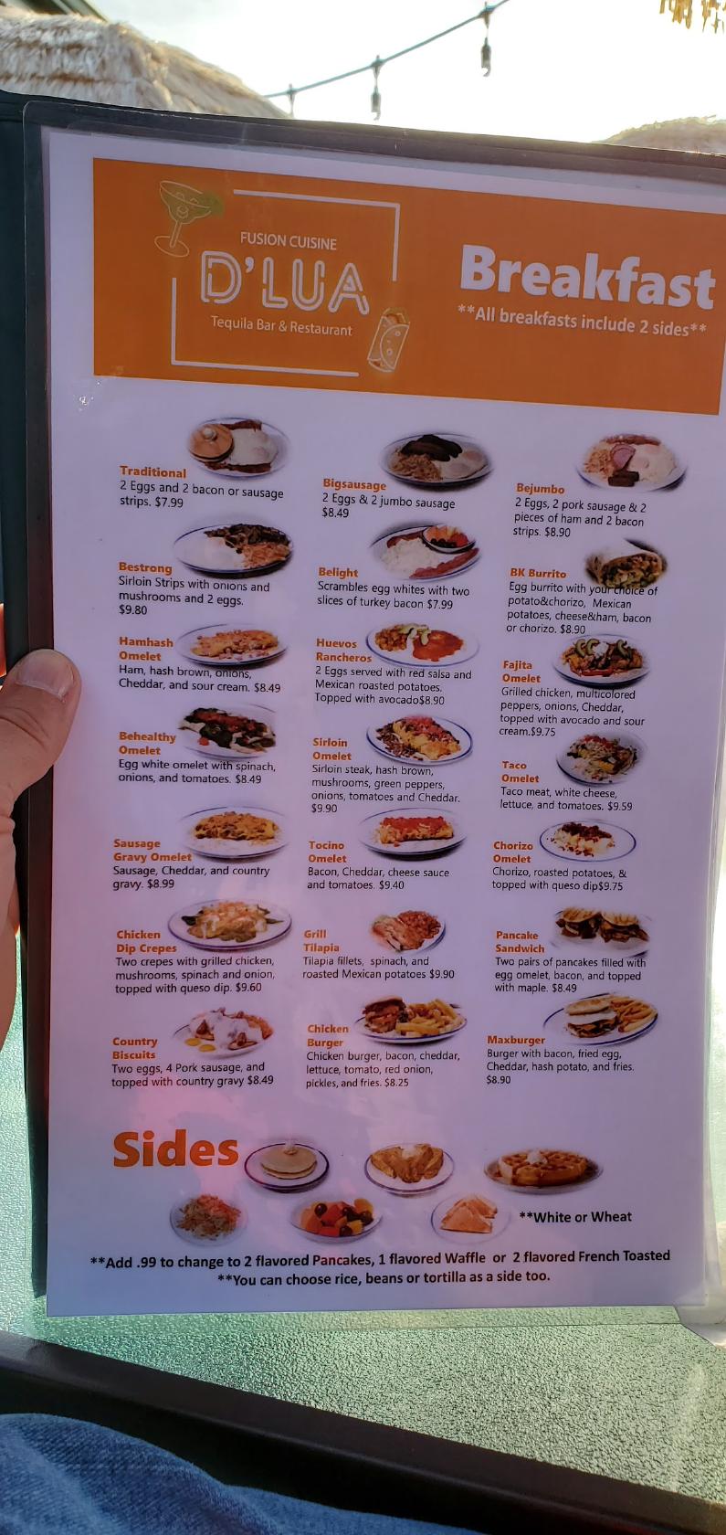 Menu at D'Lua Bettendorf Fusion Cuisine & Bar, Bettendorf