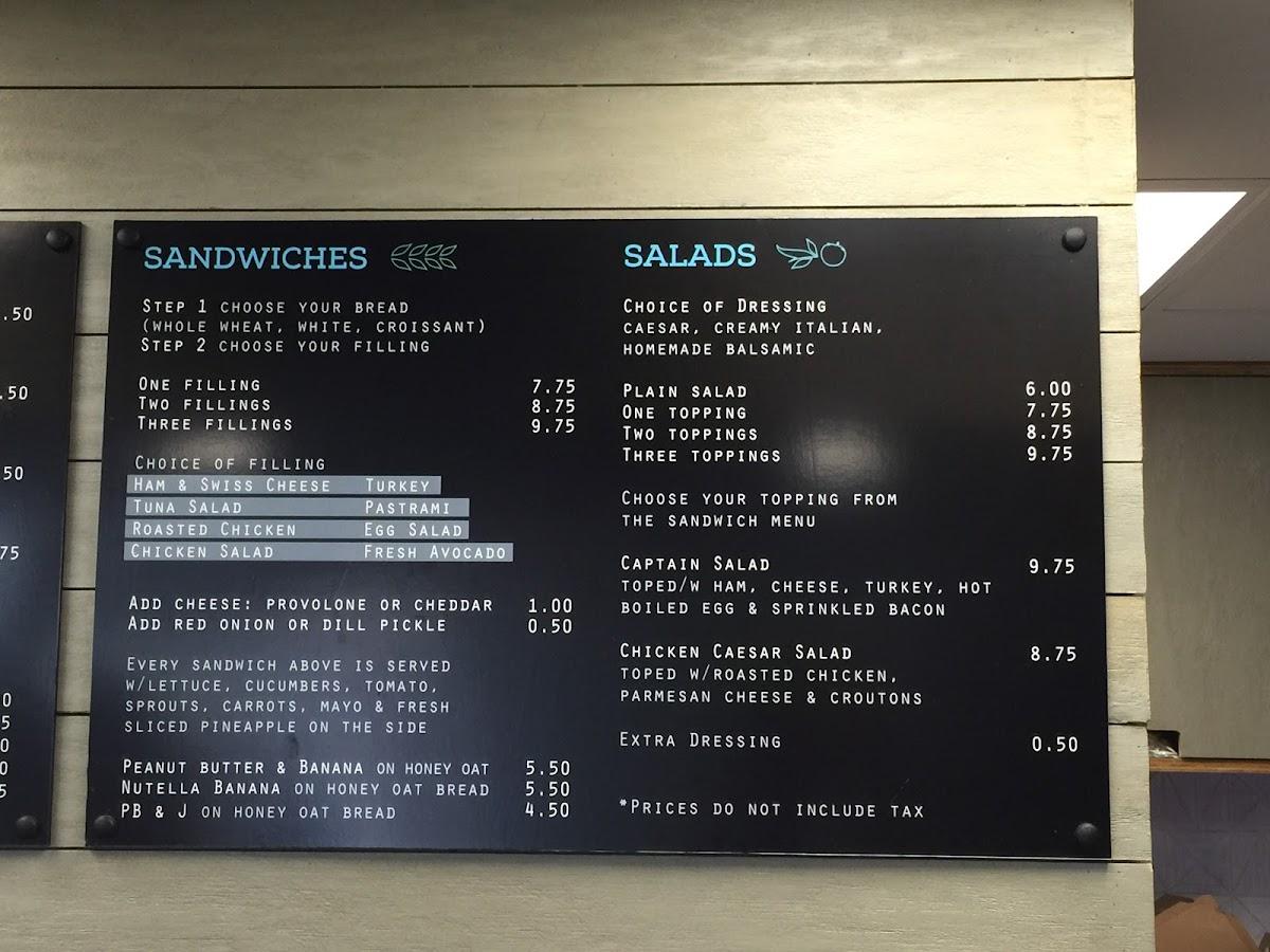 Menu at Pai's Deli fast food, Honolulu, Kalākaua Ave # 113