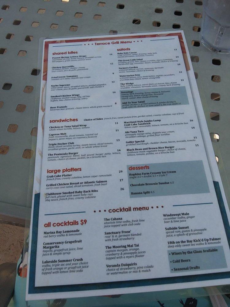Menu at Terrace Grill (a private dining establishment) restaurant, Long ...