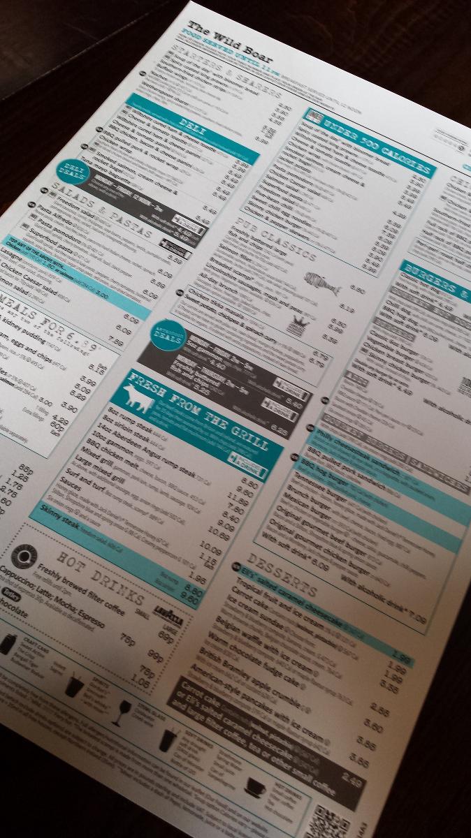 Menu at The Wild Boar - JD Wetherspoon pub & bar, Houghton le Spring ...