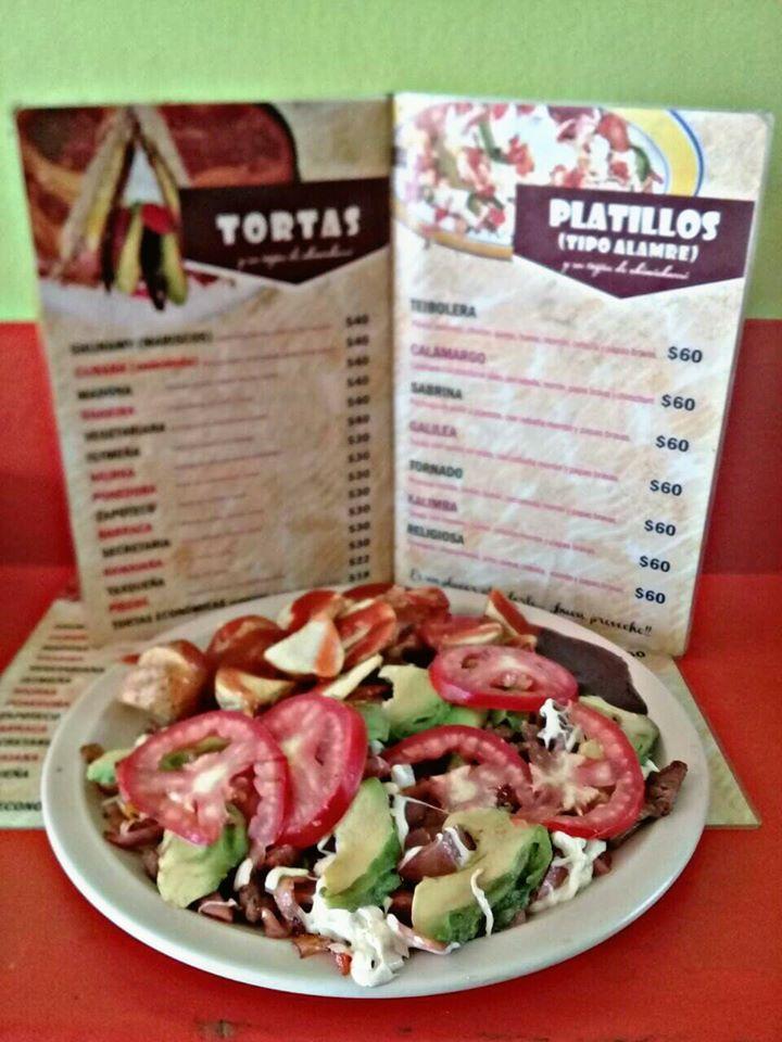 Menu at Tortas La Barraca, Oaxaca