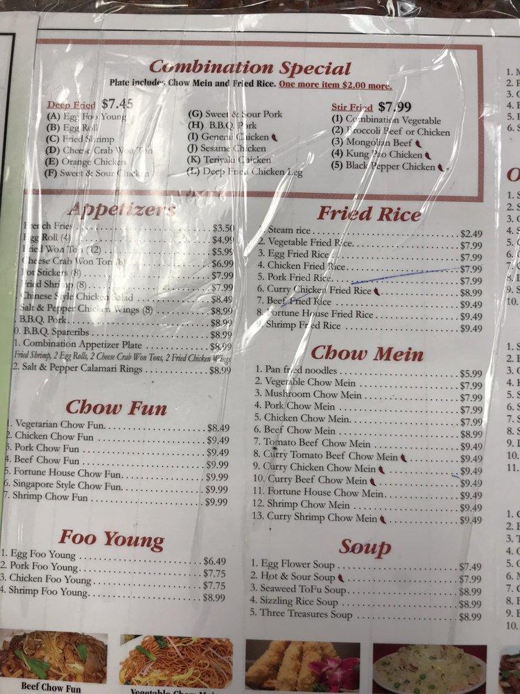 Menu at Fortune House Chinese Restaurant, Hanford
