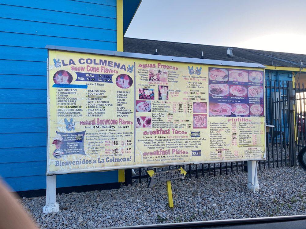 Menu at La Colmena restaurant, Houston, Veterans Memorial Dr