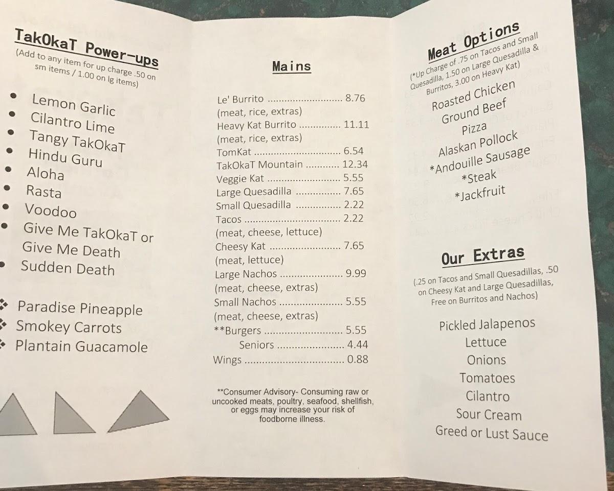 Menu at Bigfoot Burrito restaurant, Paw Paw, 105 N Paw Paw St