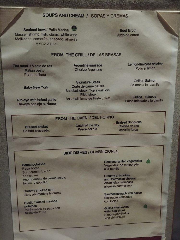 Menu at Bluewater Grill steakhouse, Cancún, Blvd. Kukulcan Km. 14.5