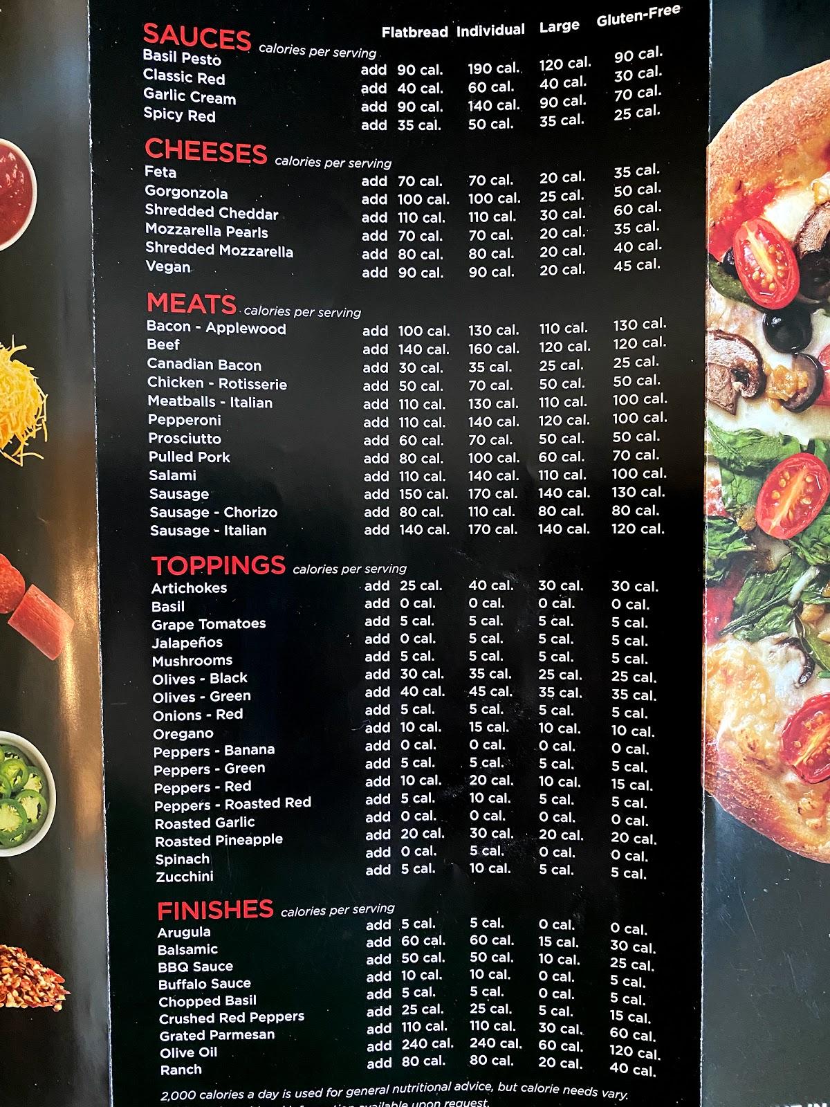 Menu at Mia Pizza pizzeria, Fairfield