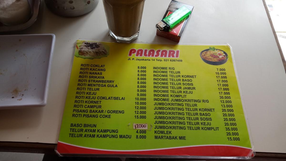 Menu at Roti Panggang Pala Sari, Central Jakarta
