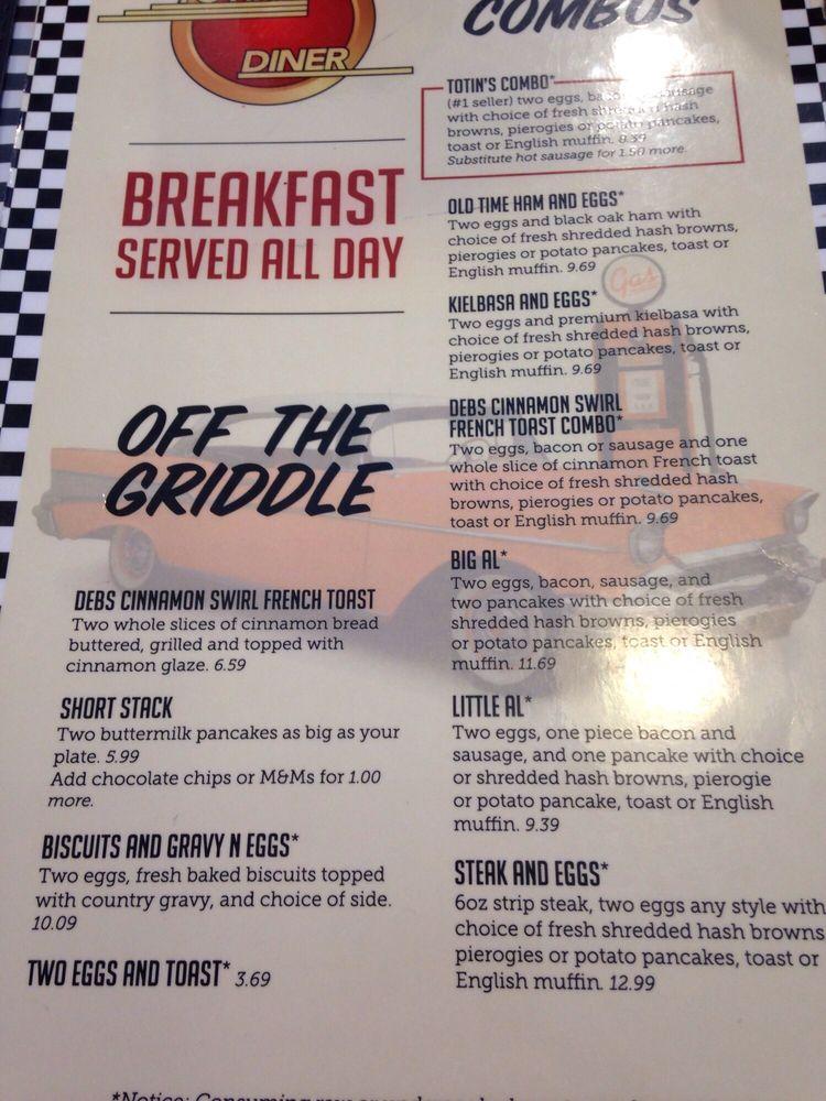 Menu at Totin's Diner restaurant, Wexford