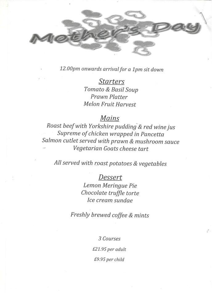 Menu at The Oysterfleet Hotel, Restaurant & Bar, Canvey Island