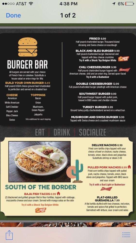 Menu at Social Bar & Grill, Lemay, Reavis Barracks Rd