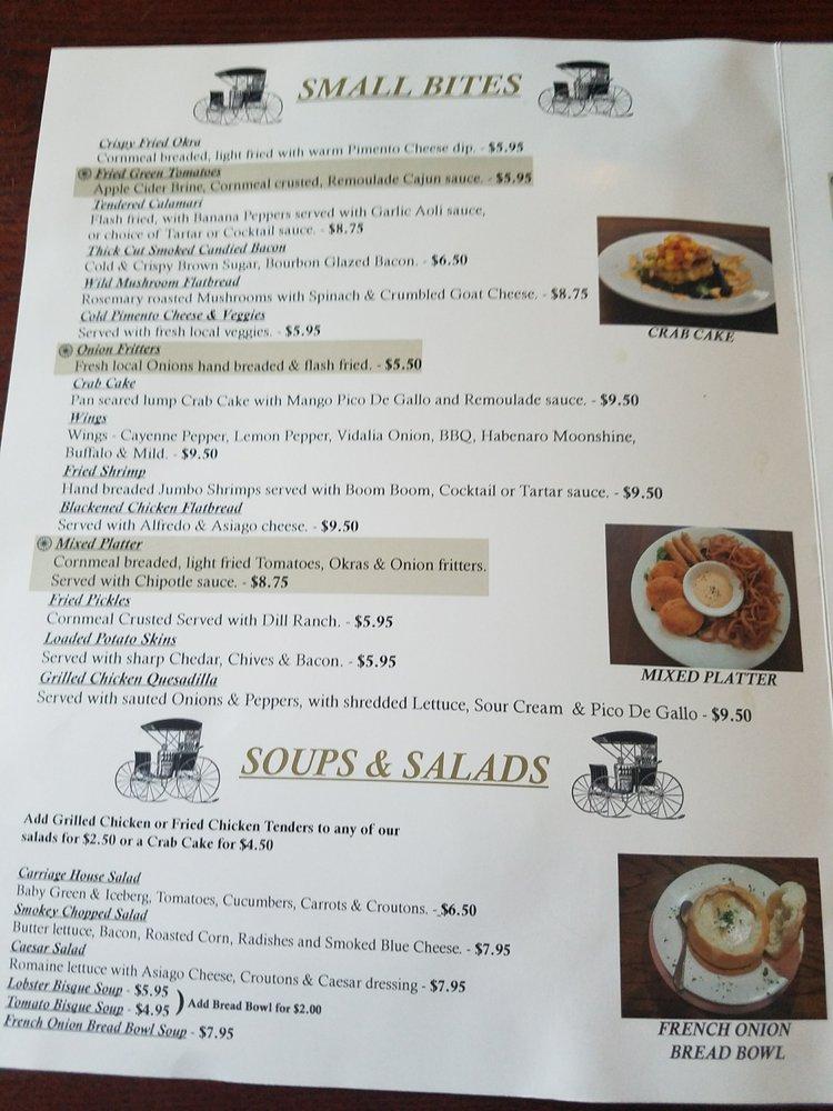 Menu at The Carriage House Buffet of Jefferson pub & bar, Jefferson