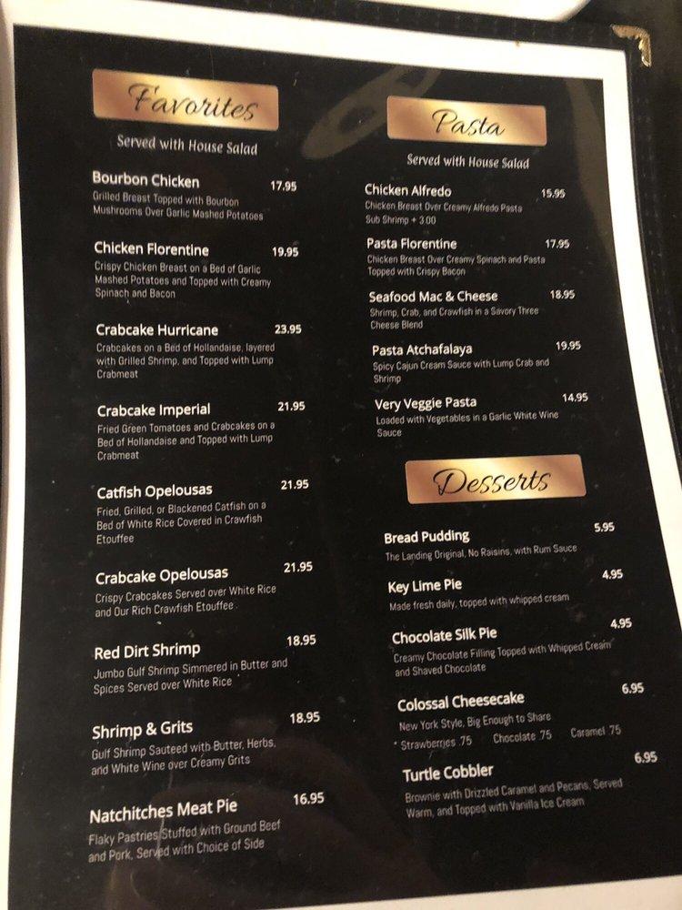 Menu at The Landing Restaurant “The Loft @ 530”, Natchitoches