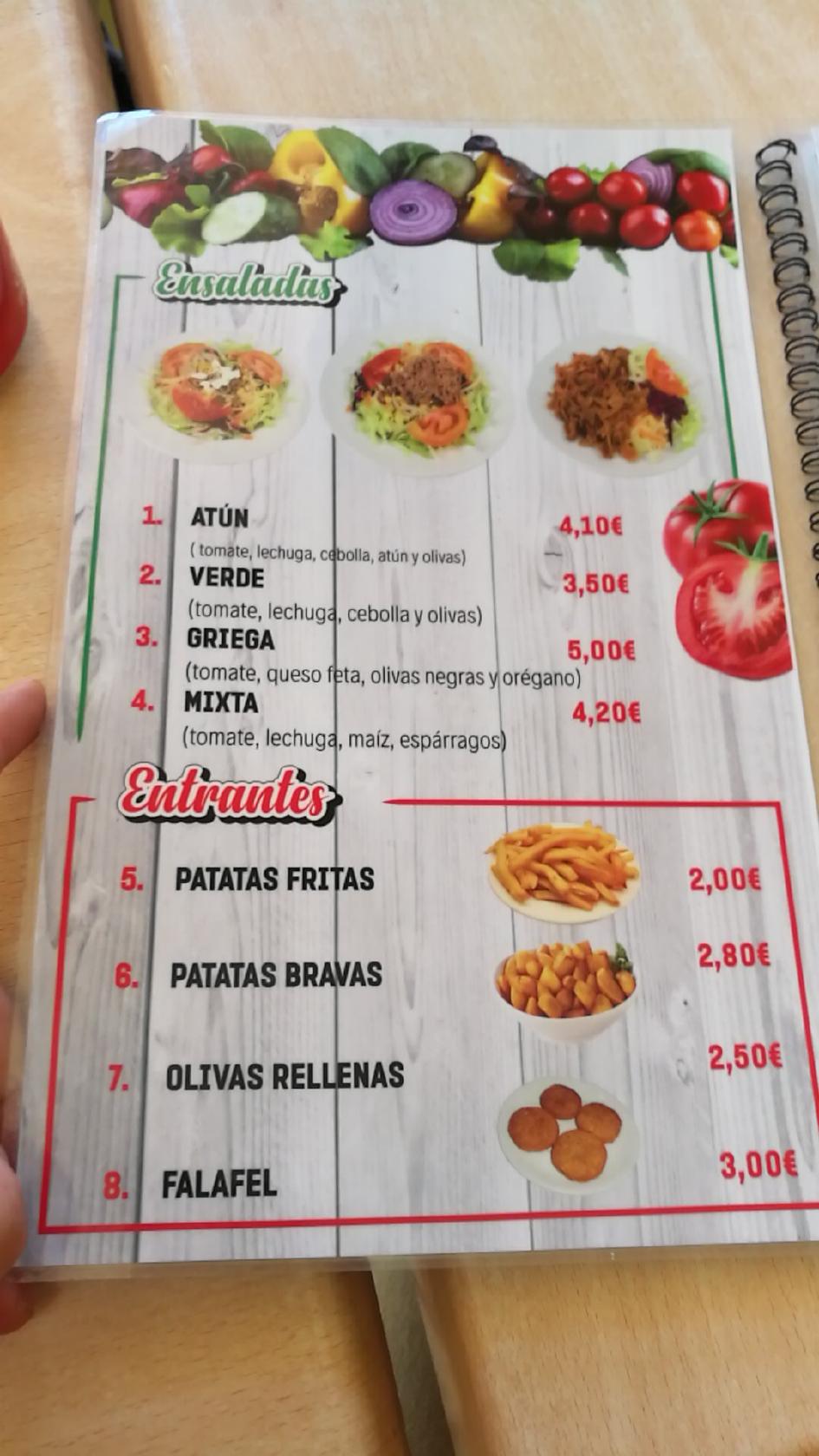 Carta del restaurante Tio Mario Döner Kebab, El Prat del Llobregat ...