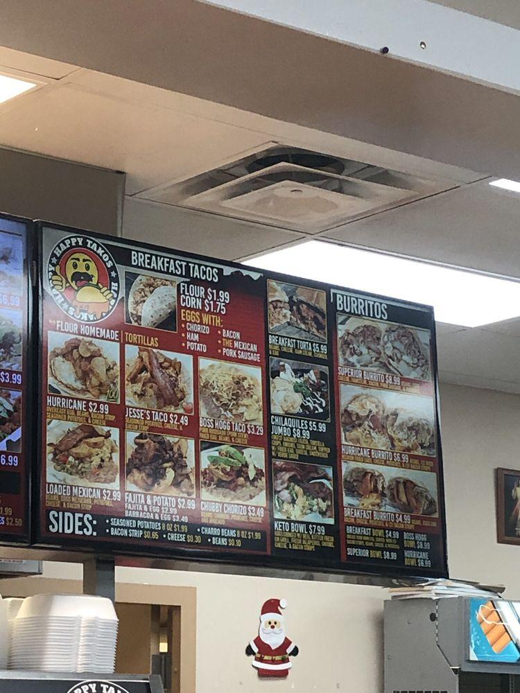 Menu at Happy Takos restaurant, Alvin, TX-35