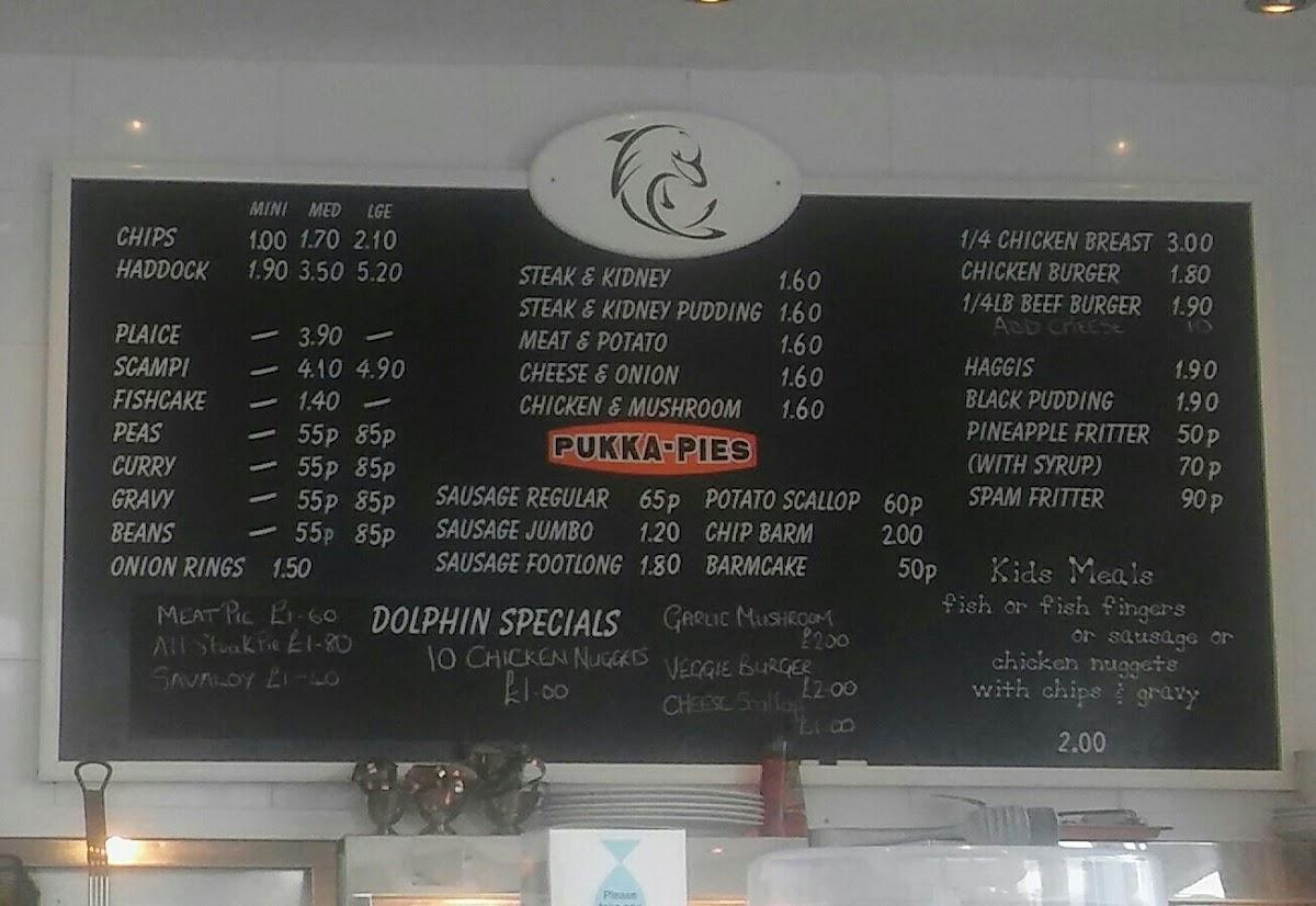 Menu at The Dolphin Chip Shop fast food, Fleetwood