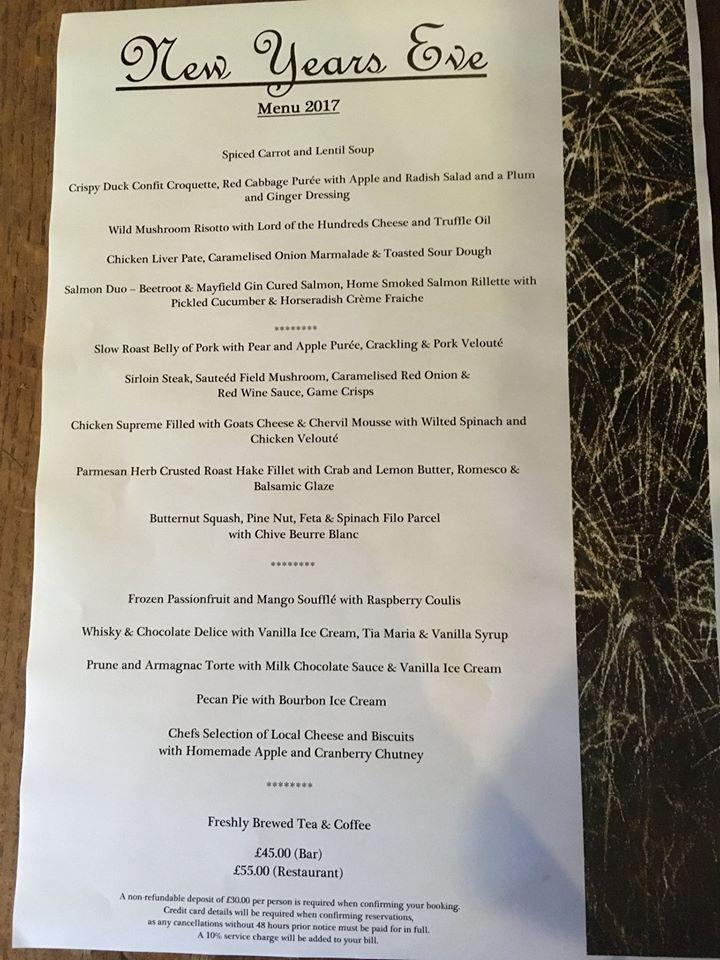 Menu at The Middle House pub & bar, Mayfield