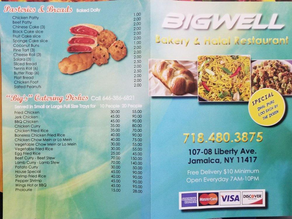 Menu at Big Well Bakery & Halal Resturant, New York City
