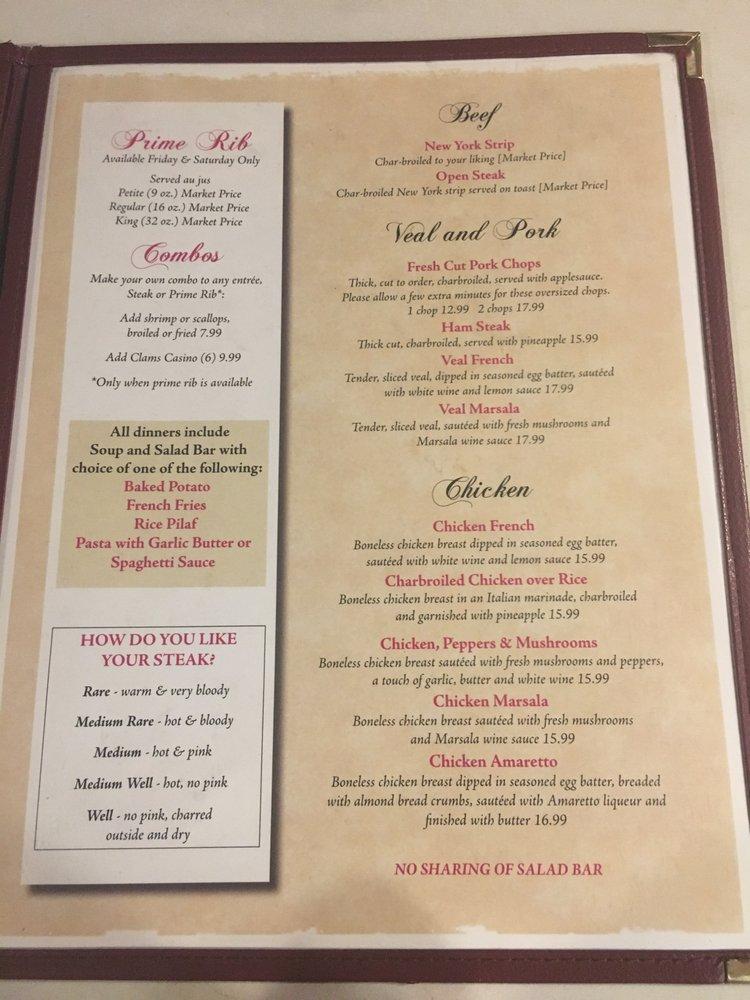 Menu at Cottage Inn Restaurant, Red Creek