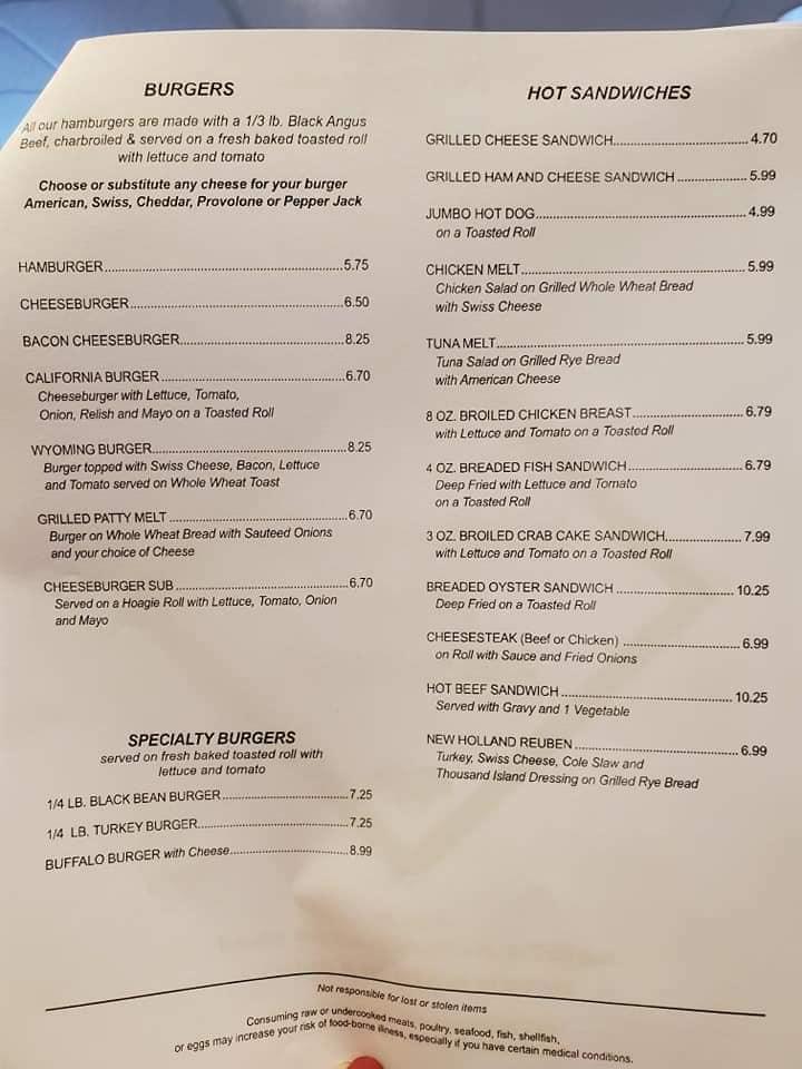Menu at New Holland Family Restaurant, New Holland