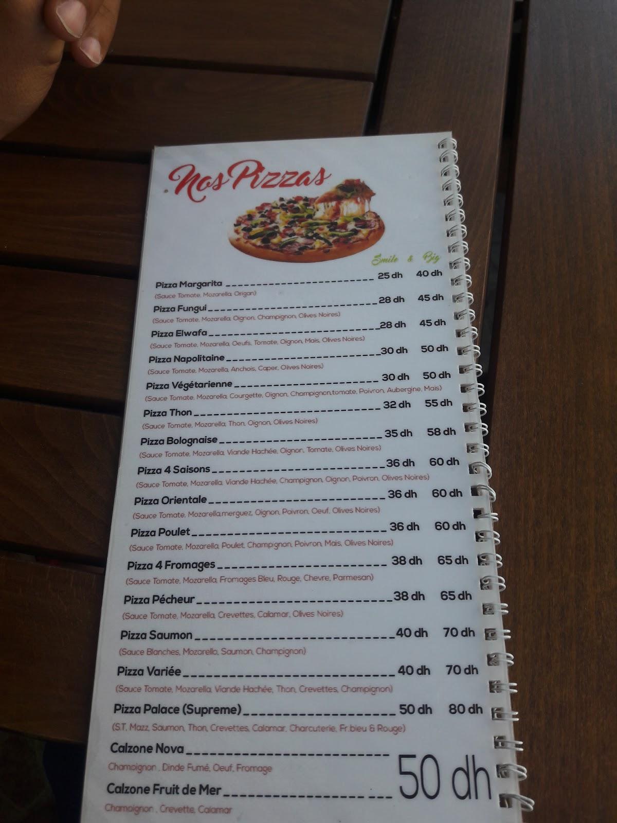 Menu at PIZZA NOVA PALACE restaurant, Mohammedia