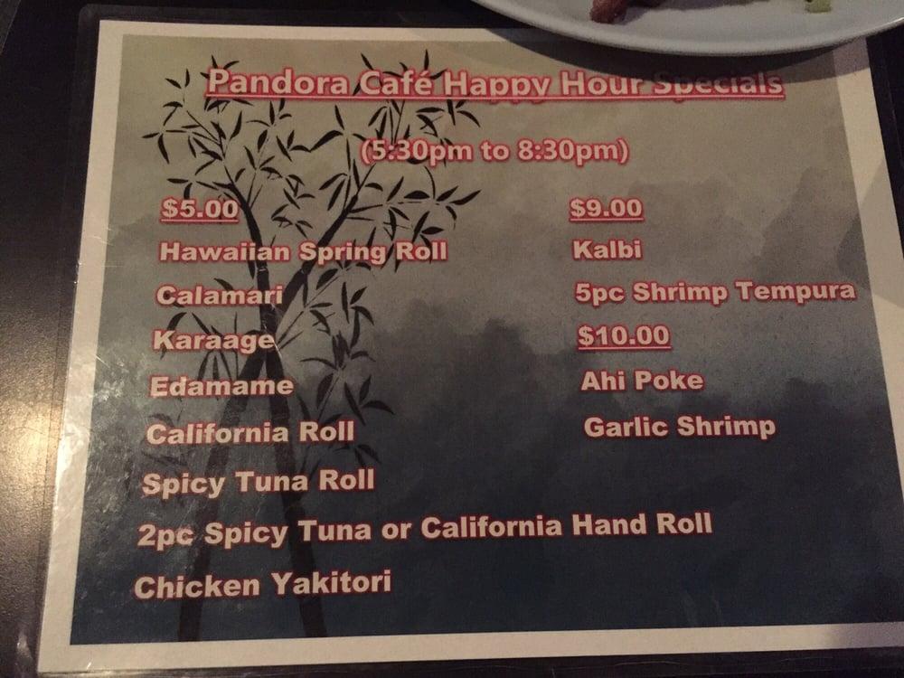 Menu at Pandora Cafe Karaoke/Bar & Grill, Honolulu