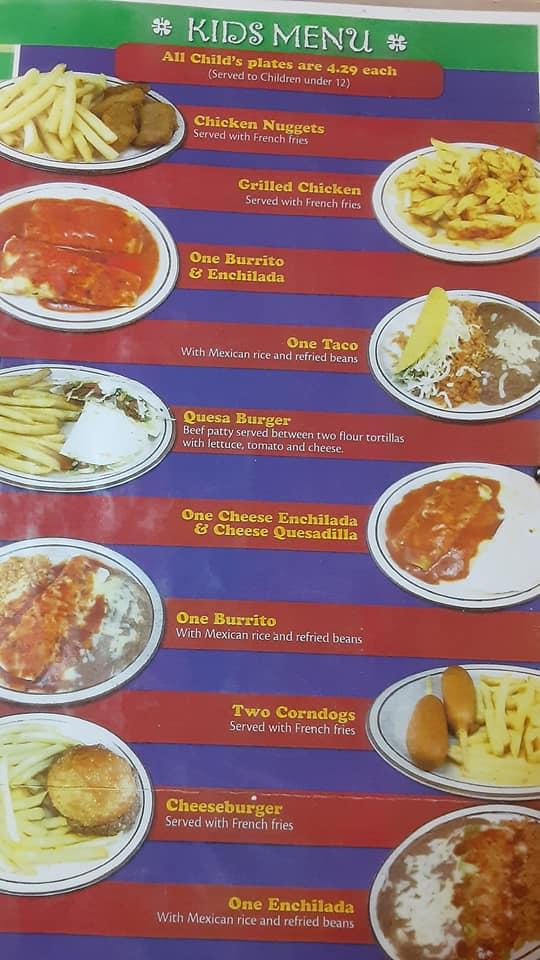 Menu at Tequila Mexican Restaurant, Sparta