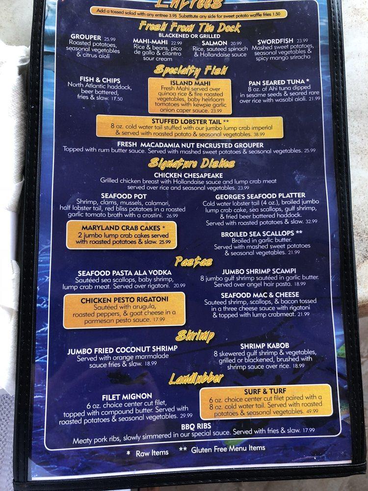 Menu at The Cove Waterfront Restaurant and Tiki Bar, Deerfield Beach