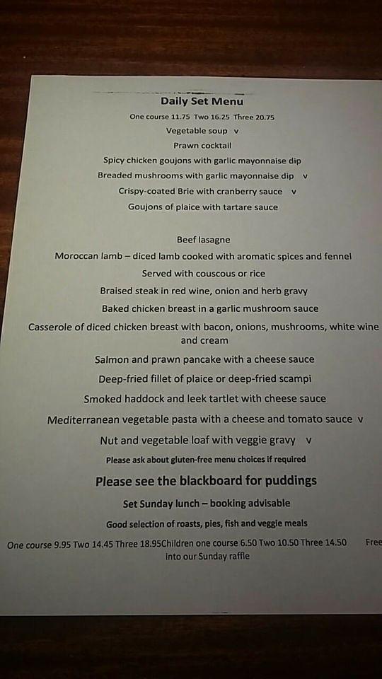 Menu at The White Swan pub & bar, Sileby