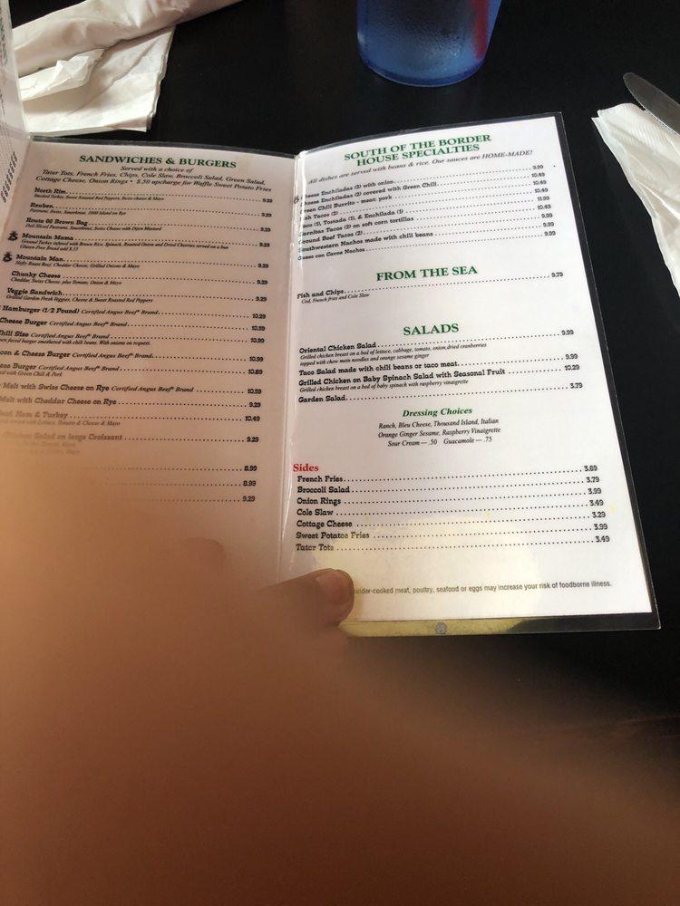 Menu at Grand Canyon Coffee and Cafe, Williams