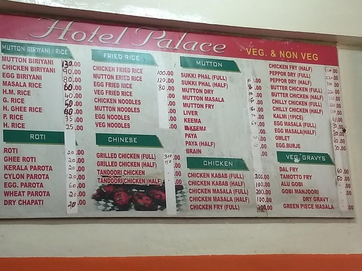 Menu at Hotel Palace, Bengaluru, 4