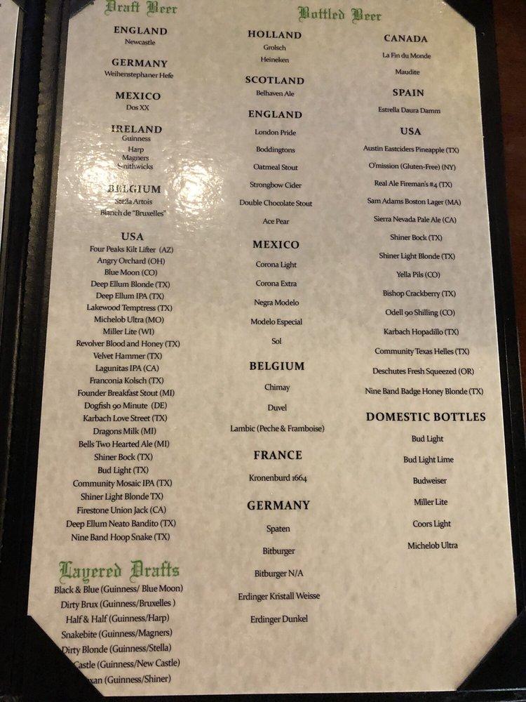 Killarney Pub Menu at Bob Wright blog