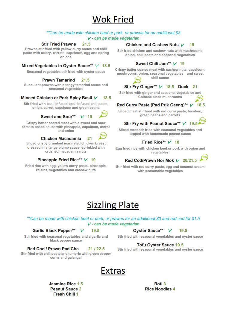 Menu at Ma Rew Thai Cuisine restaurant, Auckland