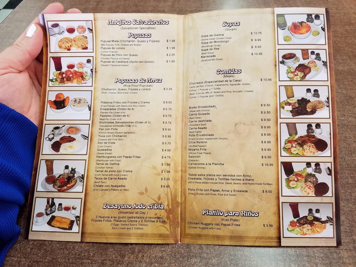 Menu at Pupuseria Olocuilta restaurant, Pasadena