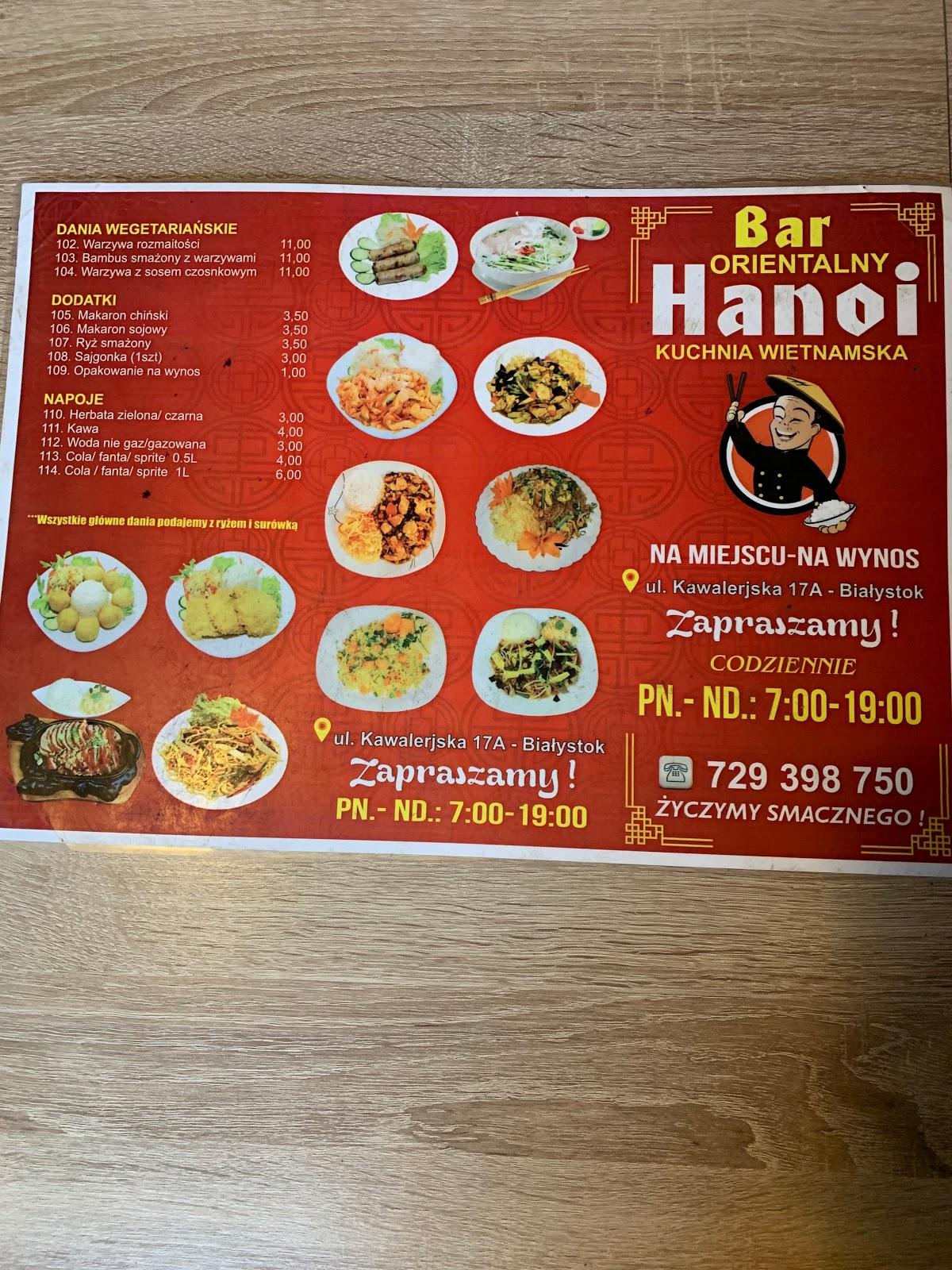 Menu at BAR HANOI, Bialystok