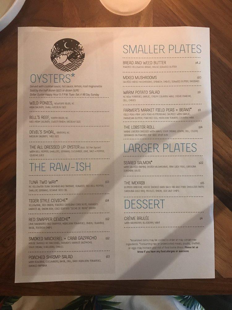 Menu at Cortez Seafood and Cocktail pub & bar, Raleigh