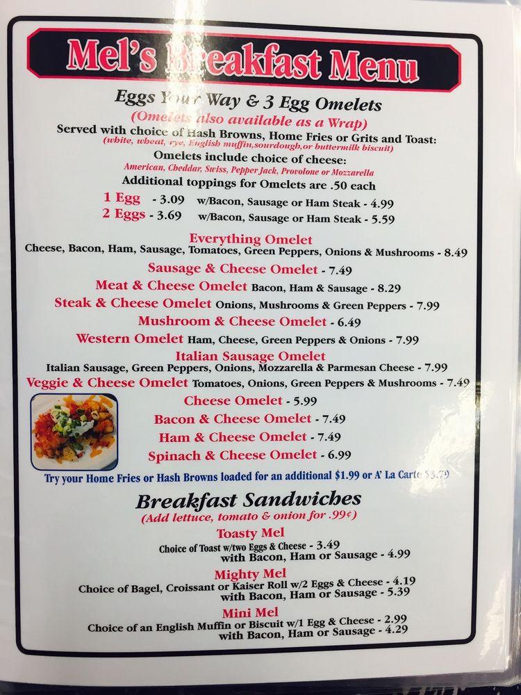 Carta del restaurante Mel's Diner, Port Orange