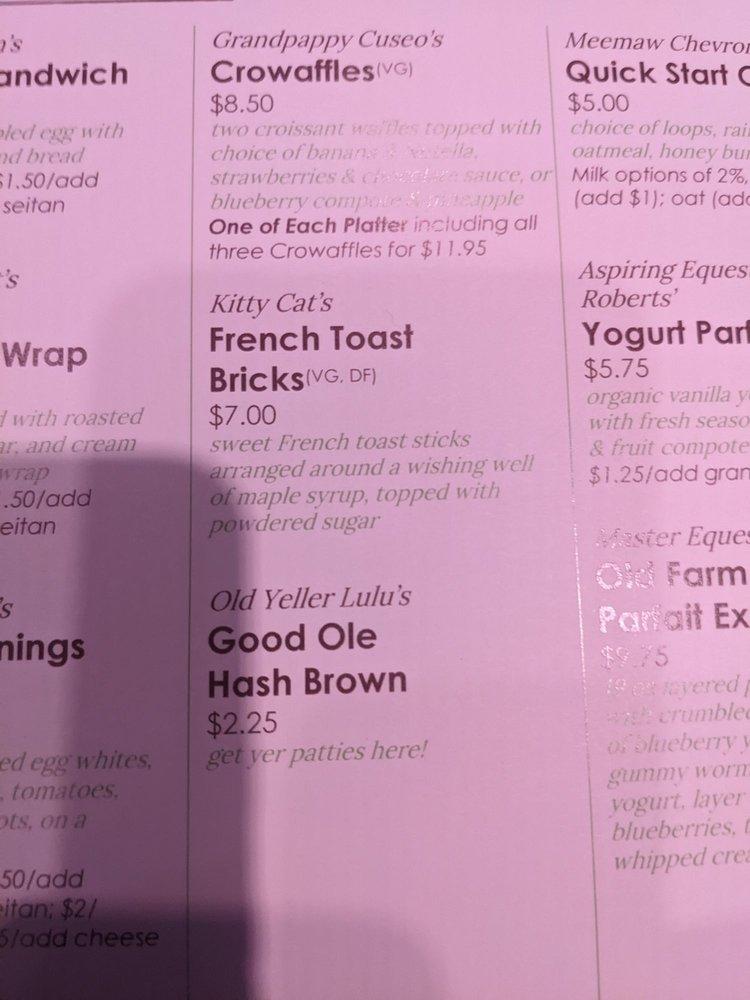 Menu at The Old Farm Cafe, Rochester