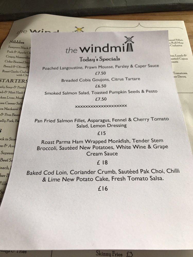 Menu at The Windmill pub & bar, Macclesfield