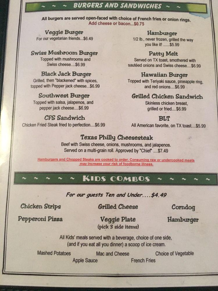 Menu at Blake's steakhouse, Luling