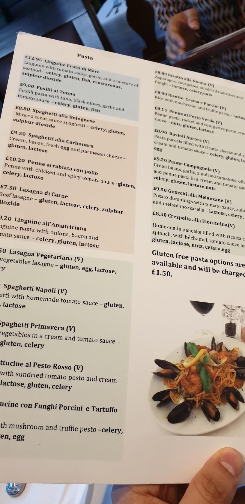 Menu at Casa Mia restaurant, Pinner, 455 Uxbridge Rd