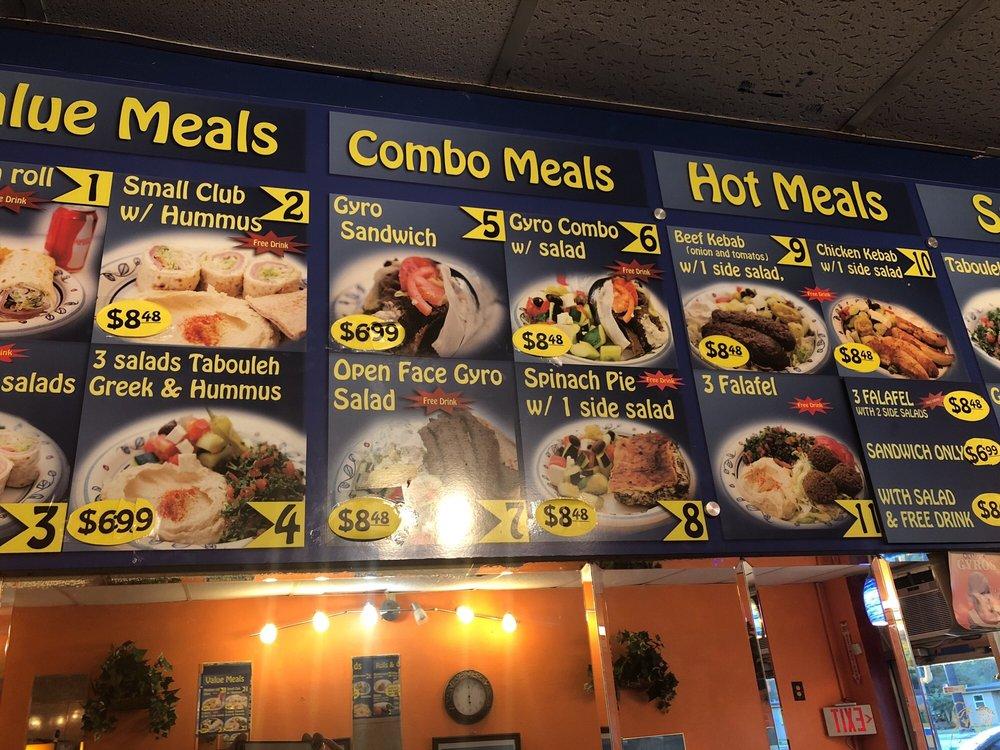 Menu at Mediterranean Deli restaurant, Orlando