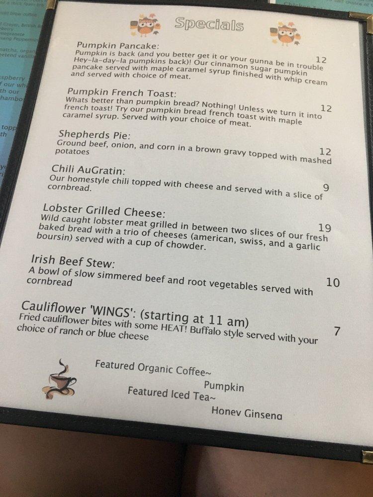 Menu at Will & Co. Cafe, Plymouth