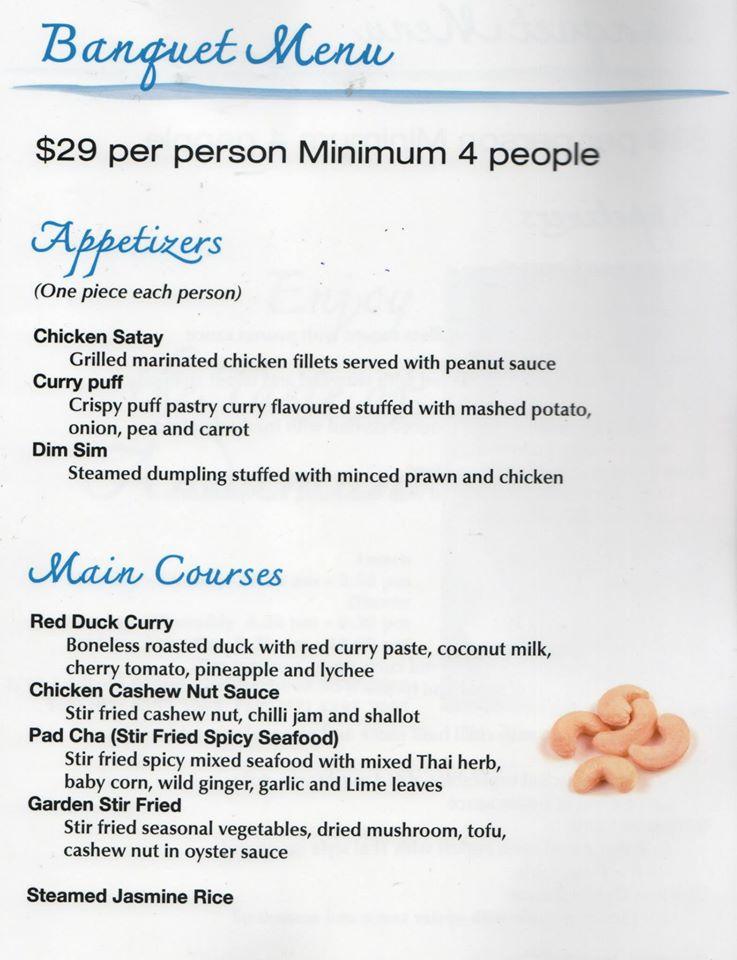 Menu at Andaman Thai Restaurant, Shellharbour