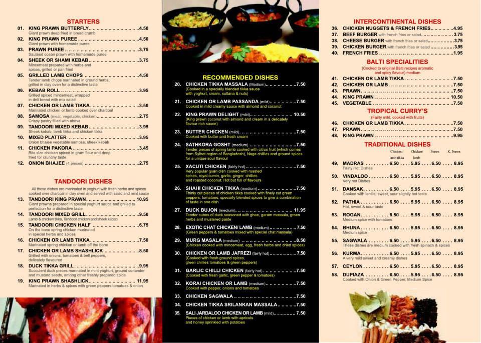 Menu at Posh Spice fast food, Mayland