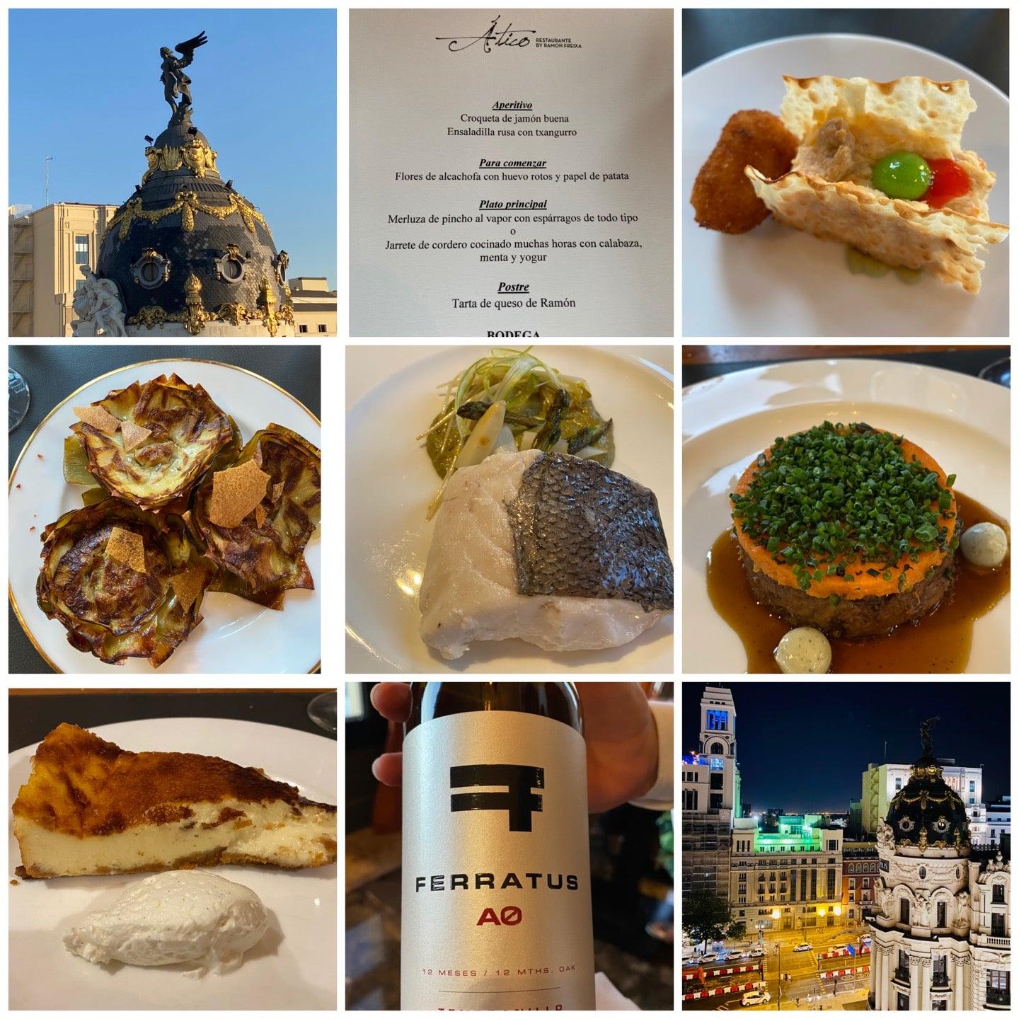 Carta de Restaurante Ático, Madrid, 6ª planta