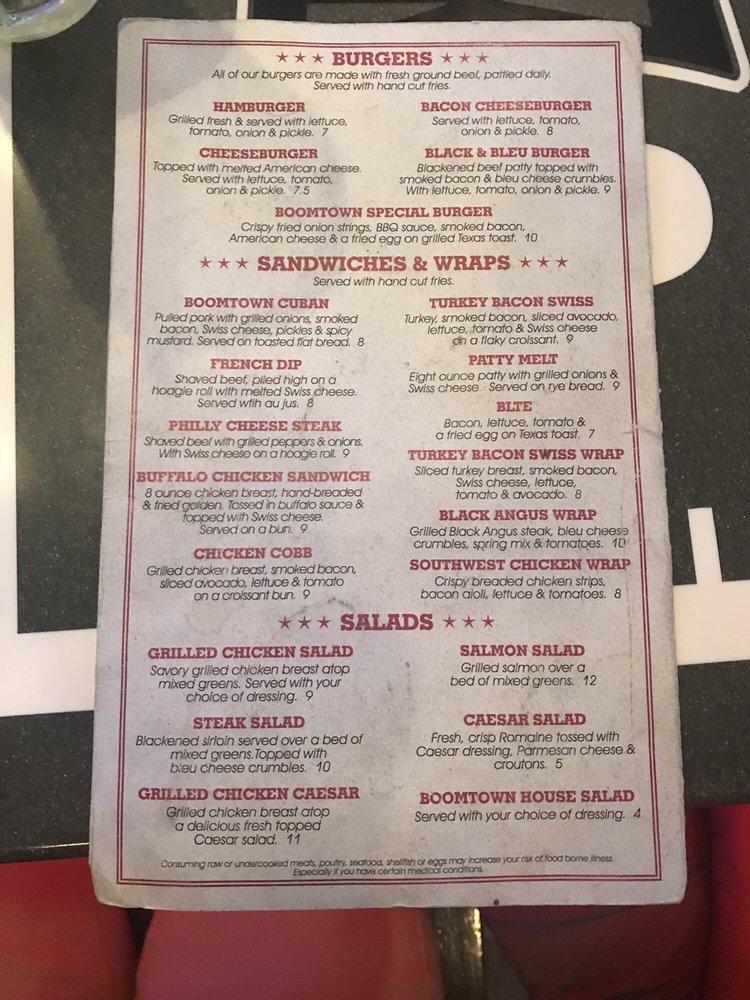 Menu at Boomtown Grill pizzeria, Elk City