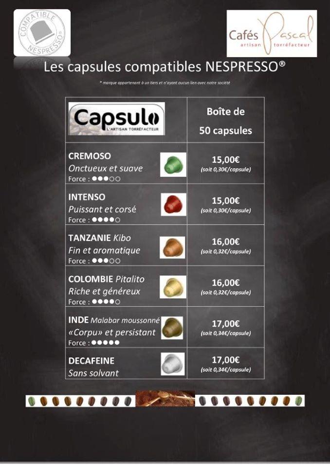Menu at Cafés Pascal, France
