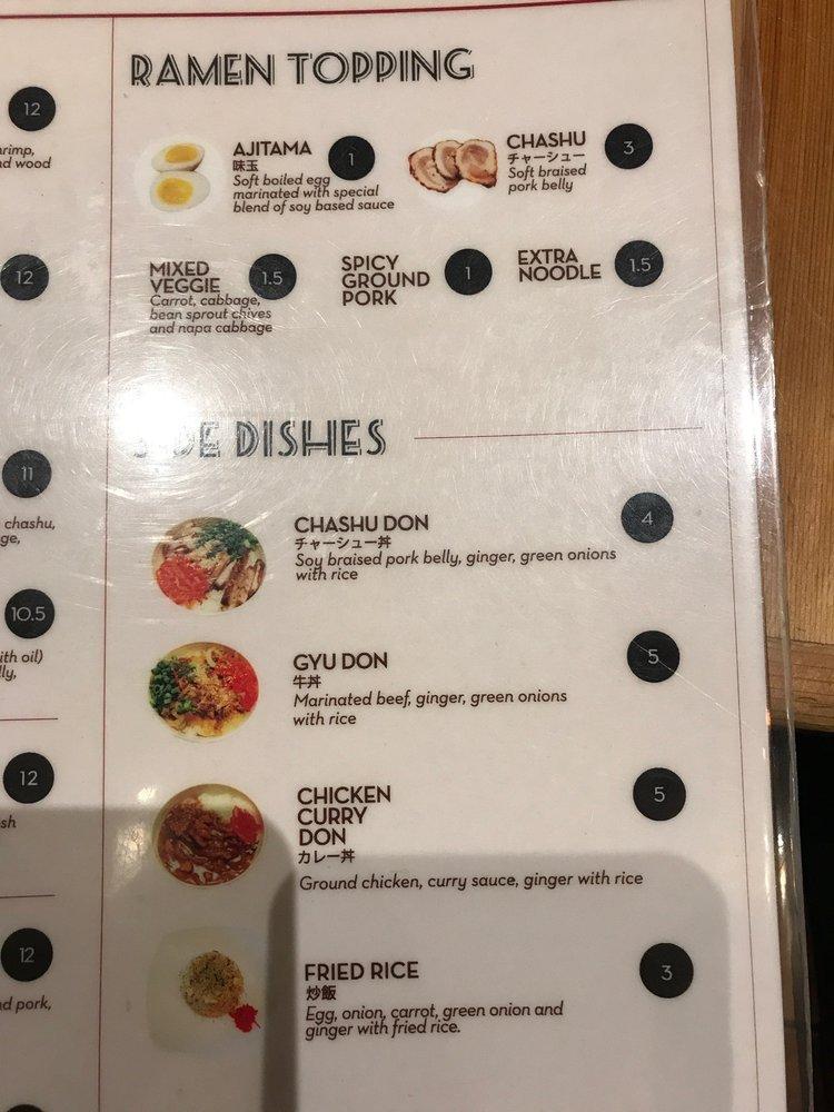 Menu at Hanabi Ramen Carrollton restaurant, Carrollton