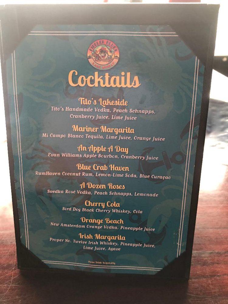 Menu at Fiddler Blues on Lake Murray restaurant, USA