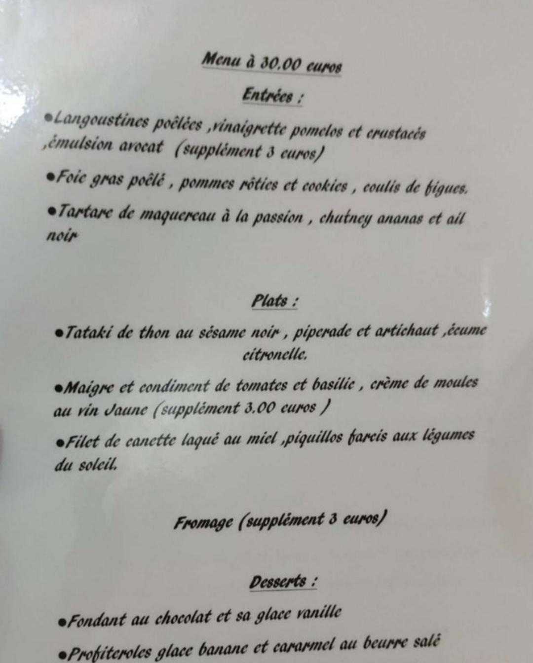 Menu au La Romanée restaurant, Dole, 11 Rue des Vieilles Boucheries